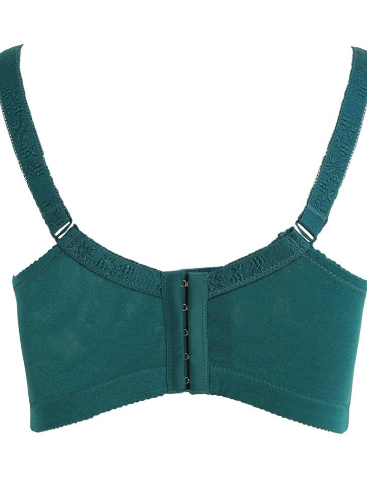dark green 80d Large Cup Mesh Rhinestone Padded Underwire 5 Hook-And ...